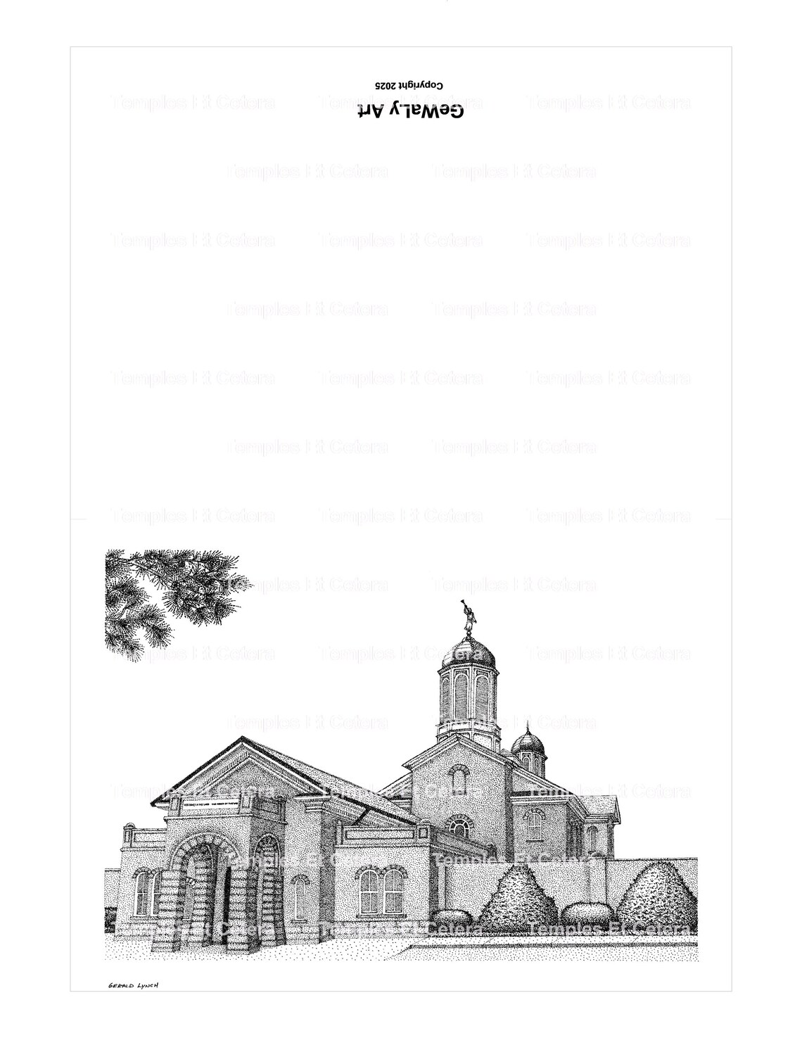 LDS Vernal Temple Printable Blank Greeting Card in Stipple - Etsy