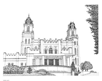 LDS Vernal Temple Printable Blank Greeting Card in Stipple - Etsy
