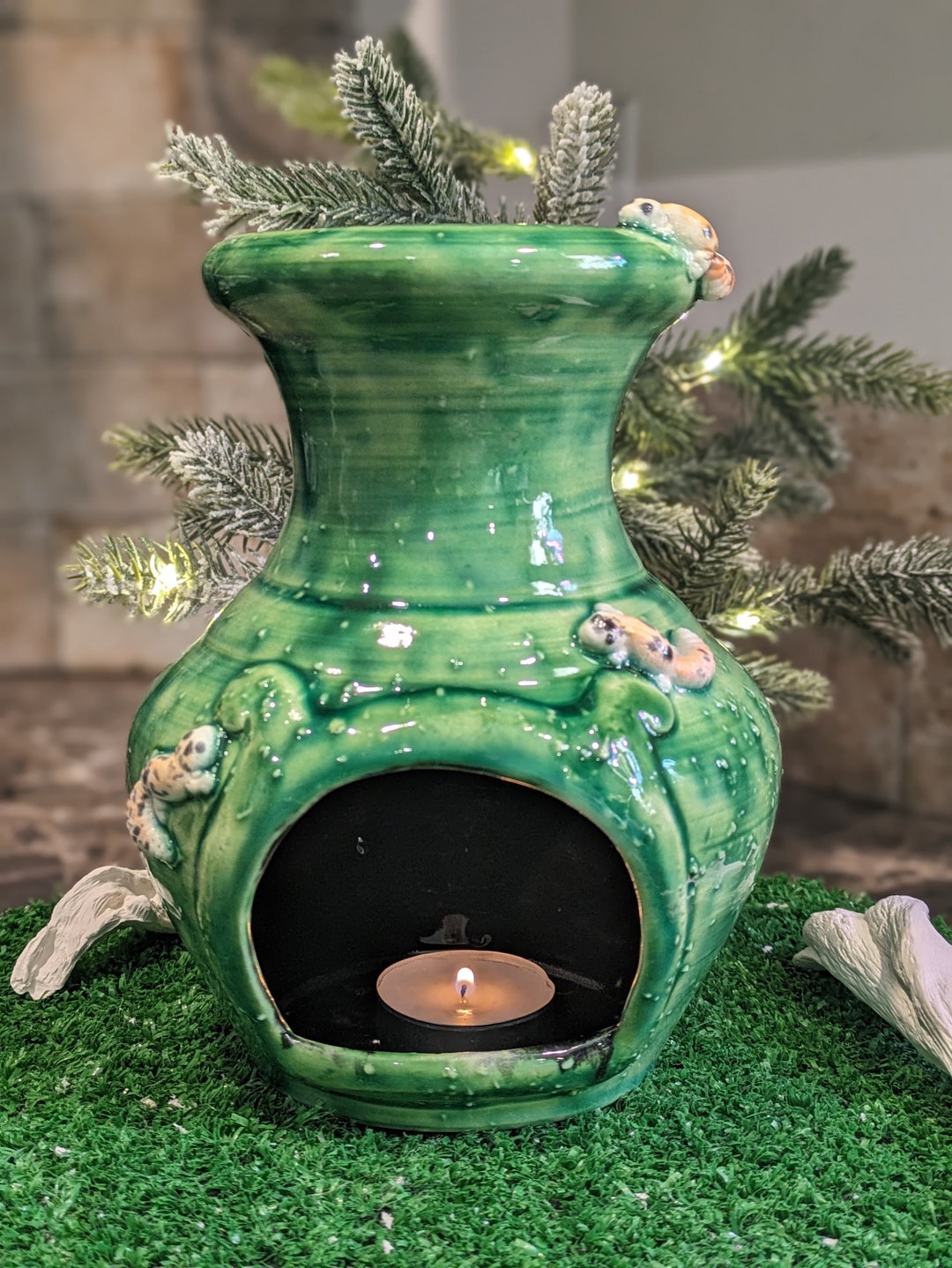 Leopard Gecko Table Top Chiminea - Etsy