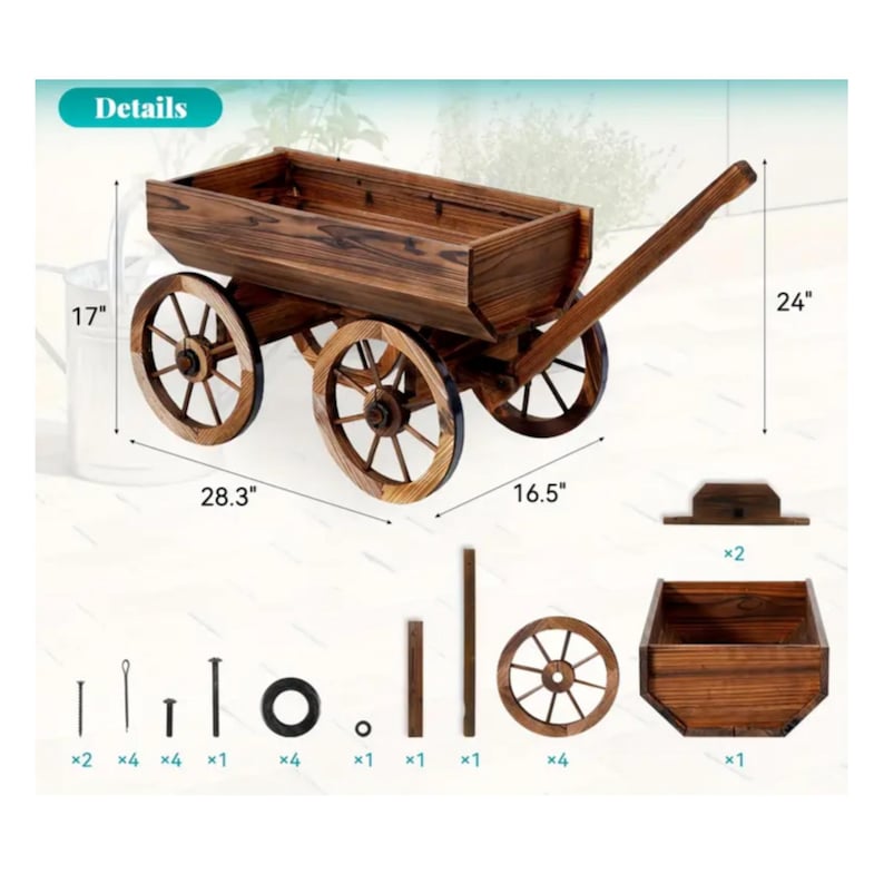 Rustic Wooden Wagon Planter: Handcrafted Vintage Farmhouse Decor - Etsy