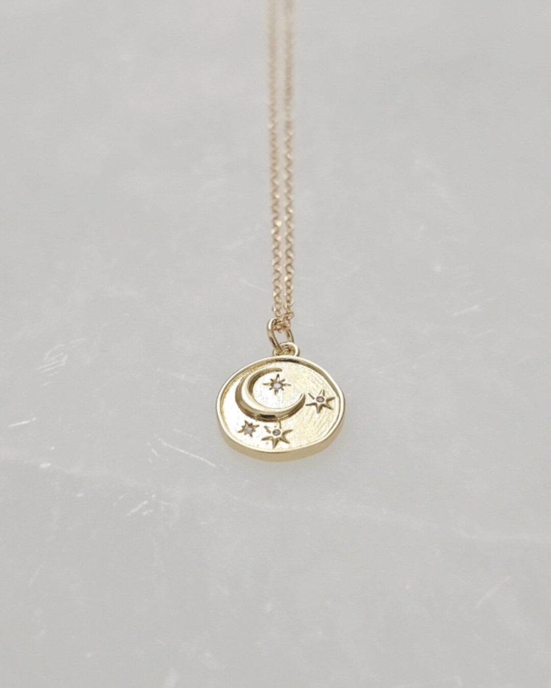 My Moon and All My Stars Coin Pendant Necklace | Dainty Layering ...
