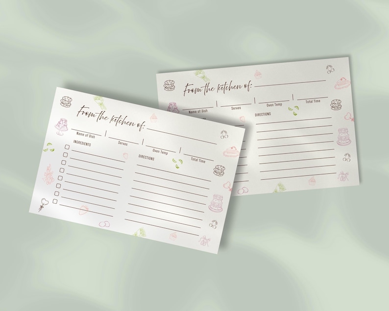 Sweet Treat Recipe Card Canva Template | Editable Dessert Recipe Card ...