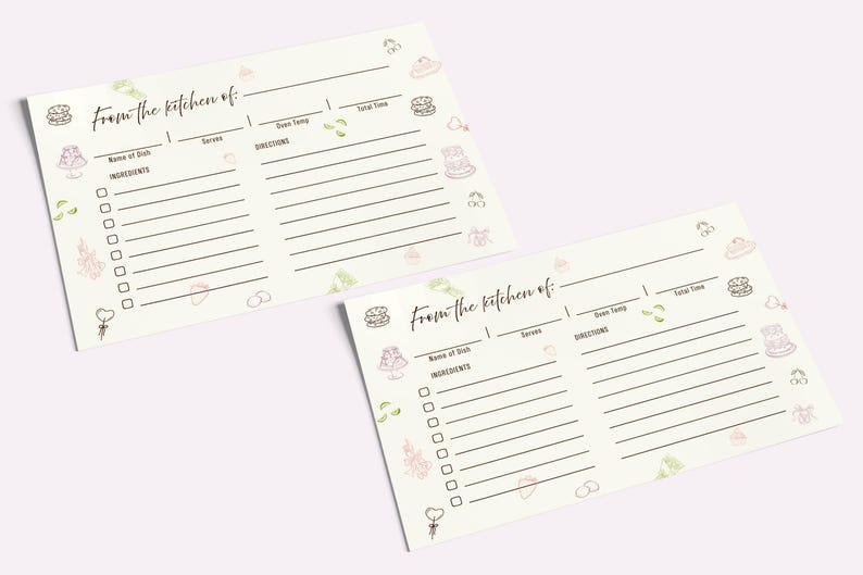 Sweet Treat Recipe Card Canva Template | Editable Dessert Recipe Card ...