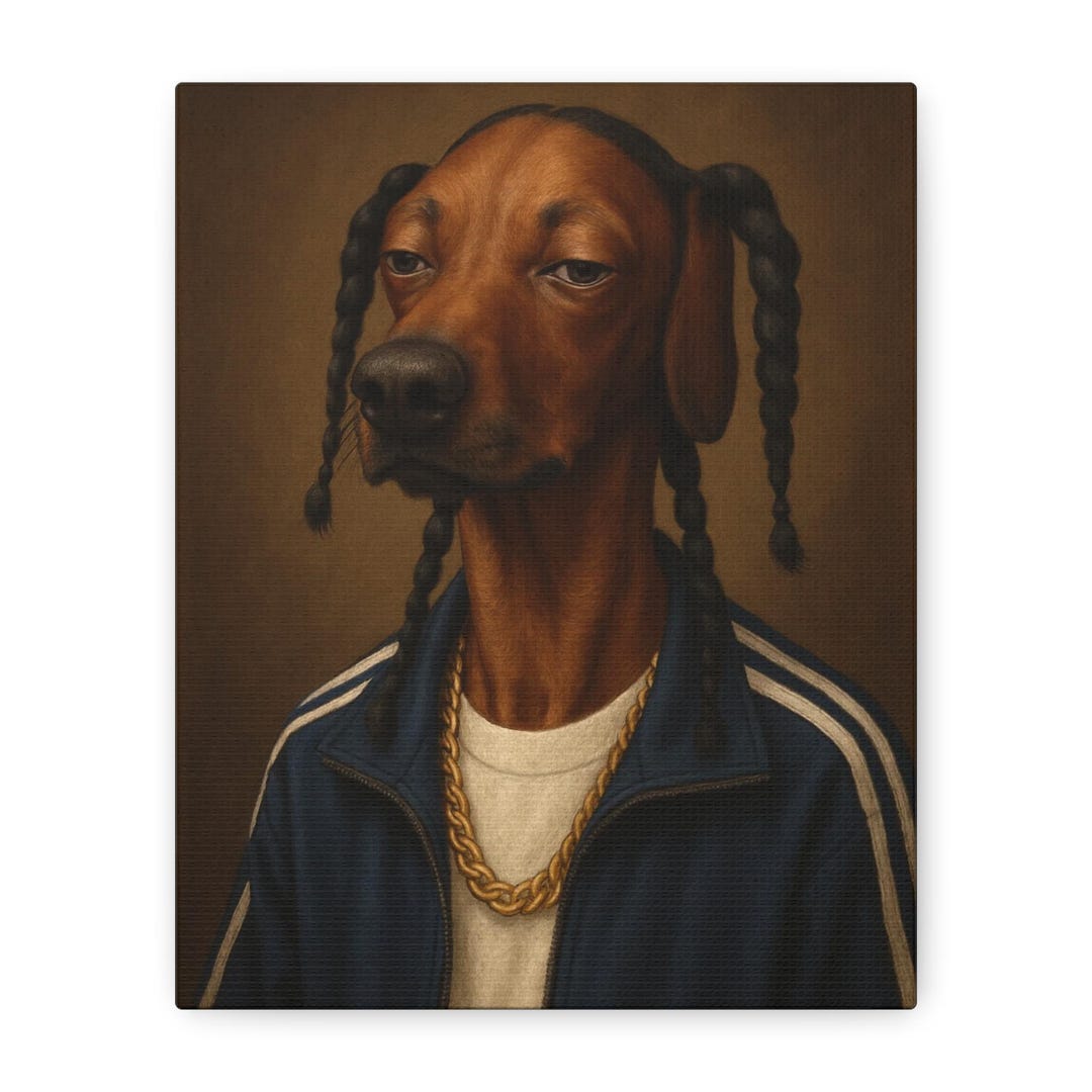 Hip Hop Snoop Dog Canvas Wall Art, Fun Pet Decor for Animal Lovers ...