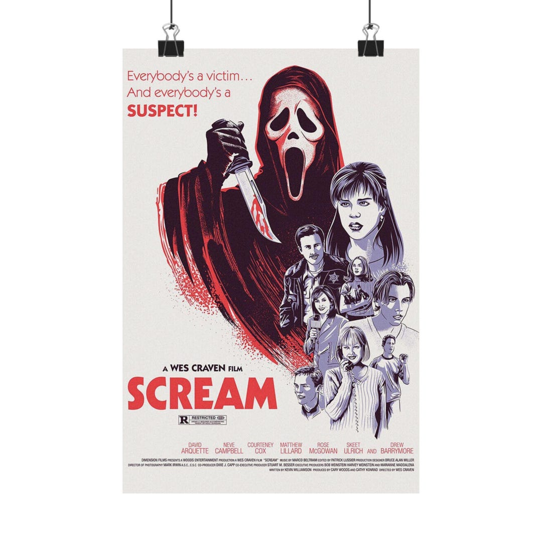 Scream 90's Horror Movie Art Print, Matte Vertical Posters for Home ...