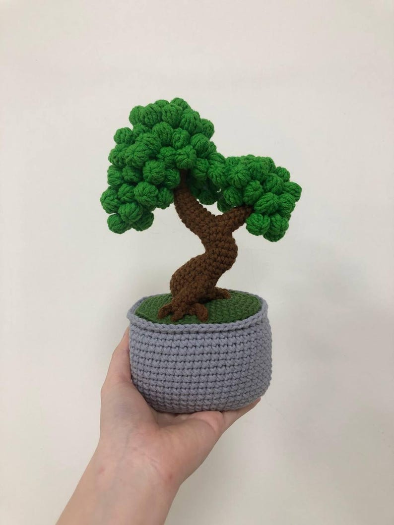 Crochet Bonsai Tree Decor, Cotton Yarn Zen Plant for Home or Office - Etsy