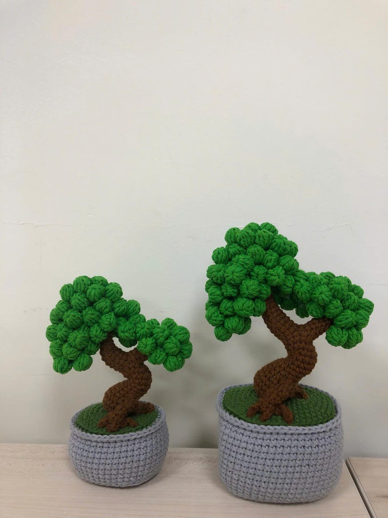 Crochet Bonsai Tree Decor, Cotton Yarn Zen Plant for Home or Office - Etsy