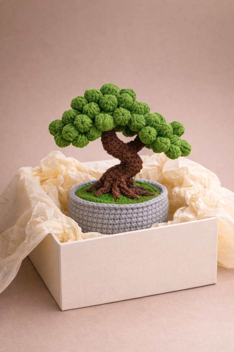 Crochet Bonsai Tree Decor, Cotton Yarn Zen Plant for Home or Office - Etsy