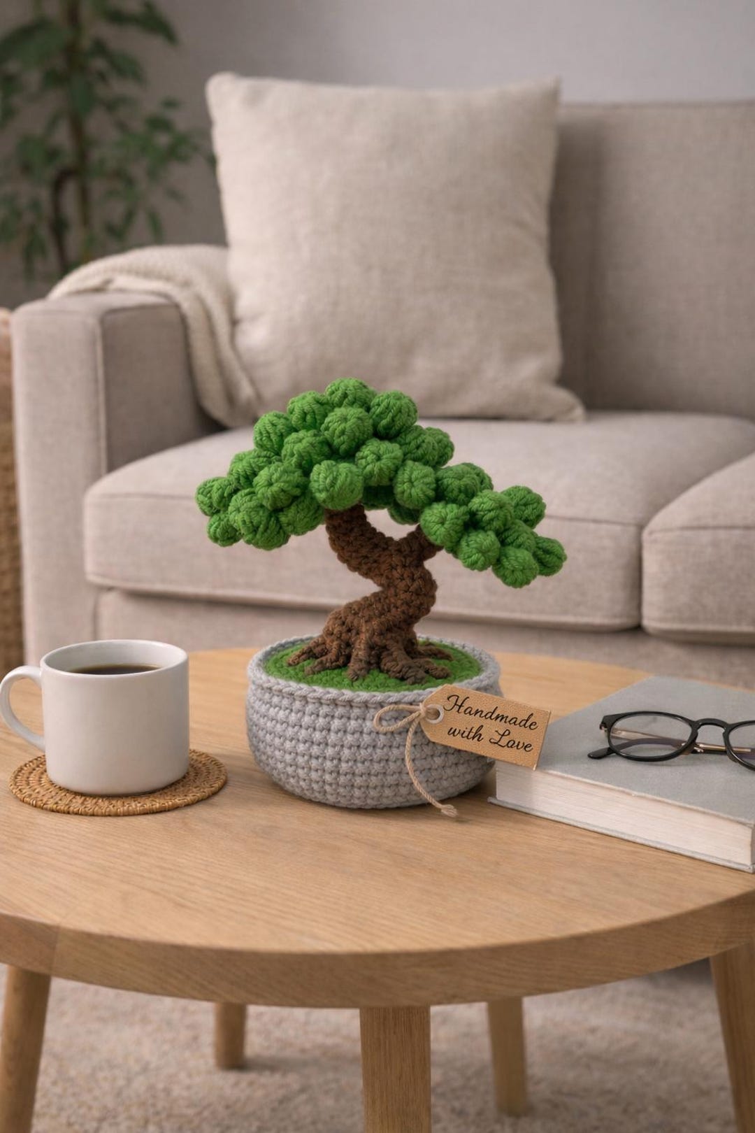 Crochet Bonsai Tree Decor, Cotton Yarn Zen Plant for Home or Office - Etsy