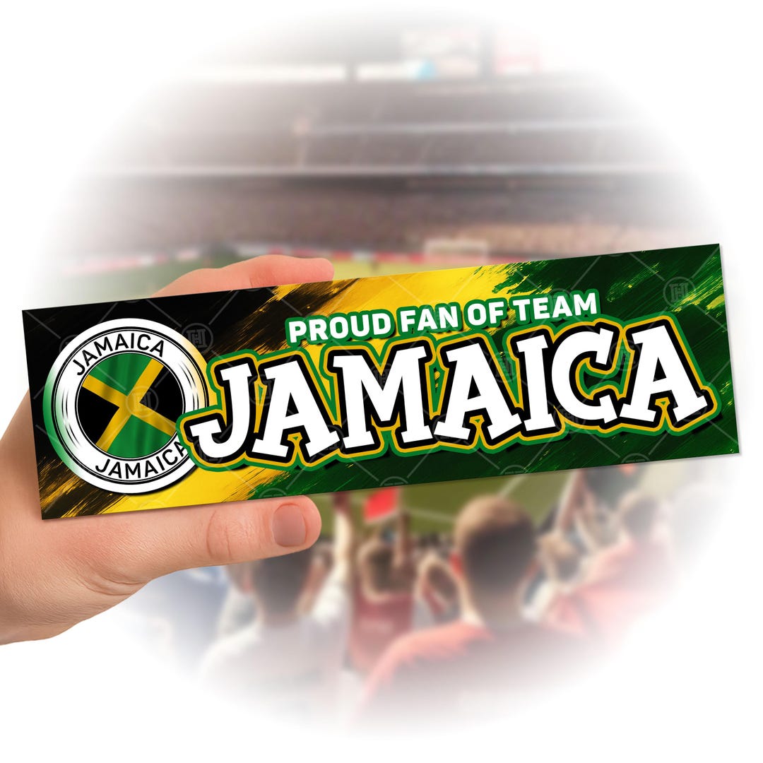 Team Jamaica STICKER or MAGNET, Custom Car Decal, Jamaican Flag Design ...