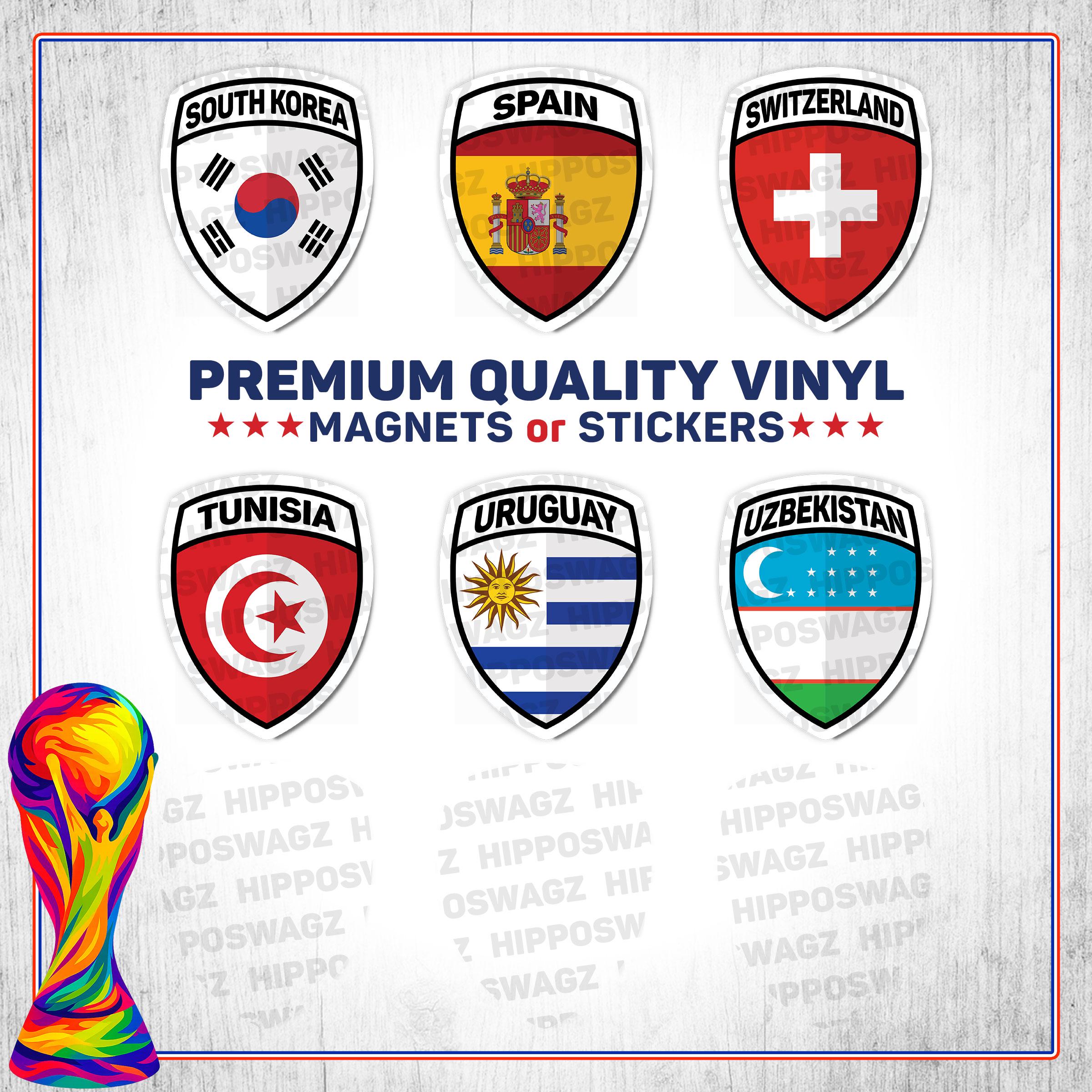 Custom Country Flag Crest Magnet or Sticker, Soccer Fan Gift - Etsy