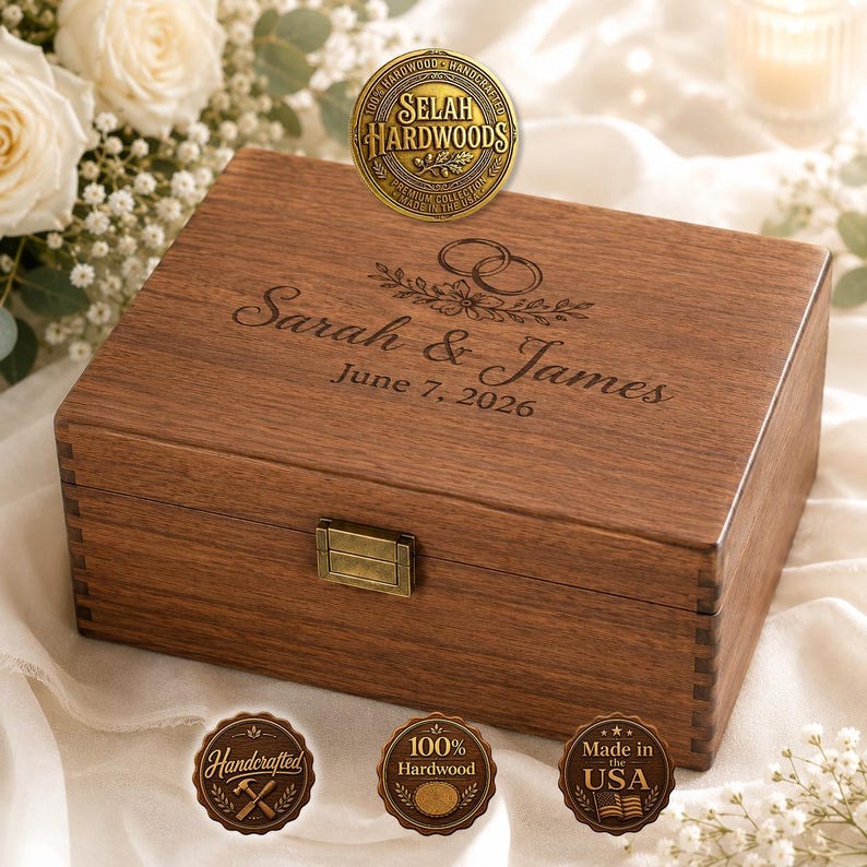 Custom Engraved Wooden Keepsake Box - Solid Walnut or Maple ...