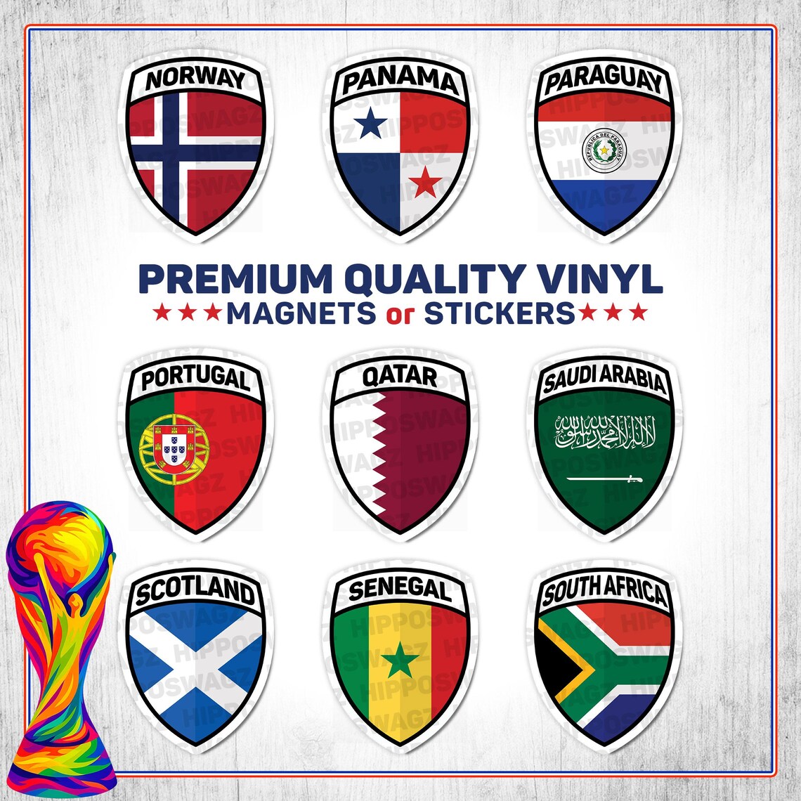 Custom Country Flag Crest Magnet or Sticker, Soccer Fan Gift - Etsy