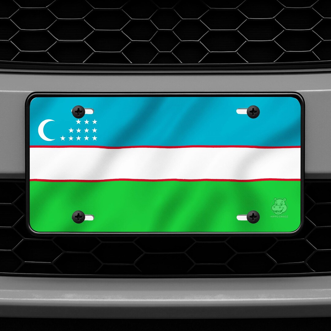 Uzbekistan Flag LICENSE PLATE Tag, World Cup Uzbek Car Vanity, Sports ...