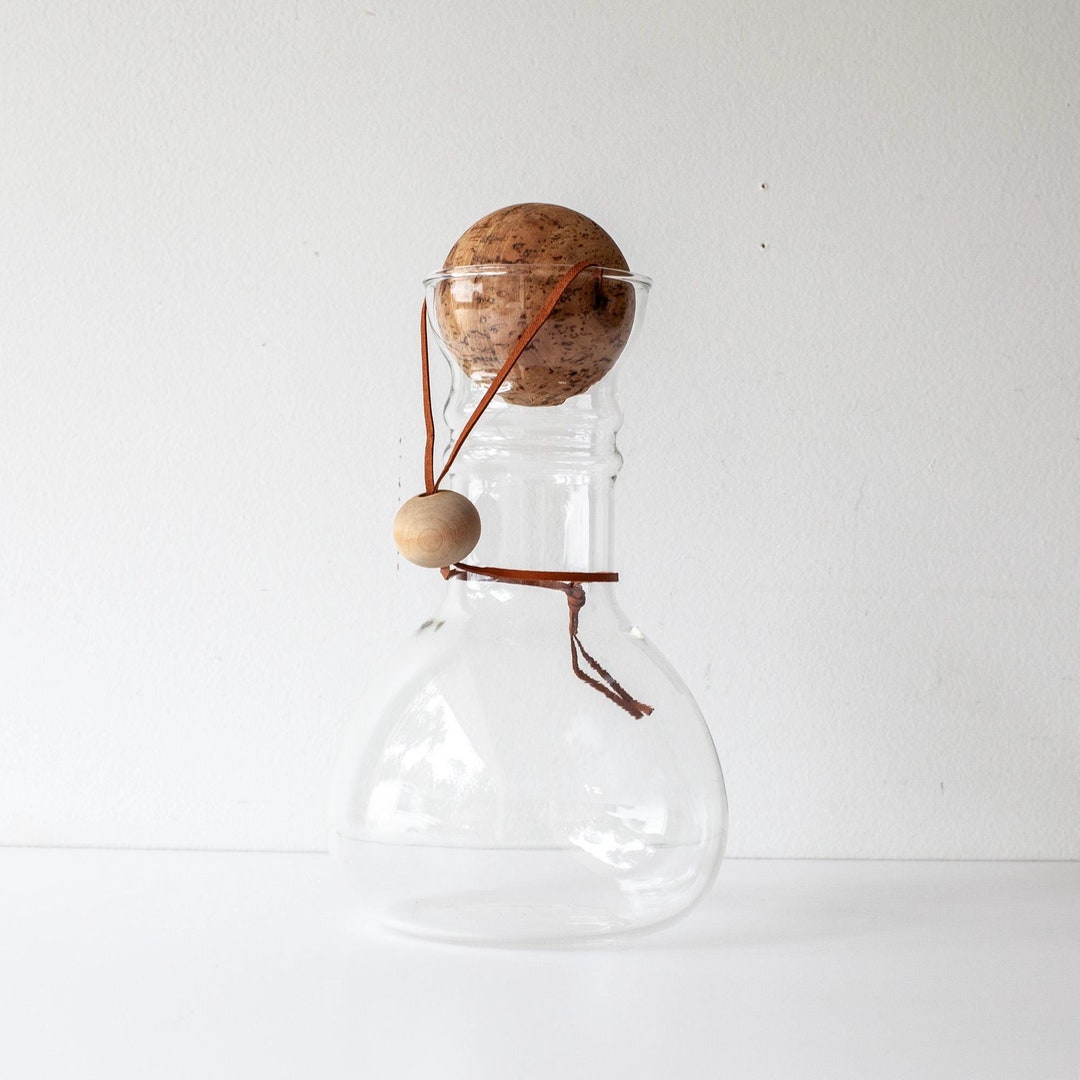 Vintage Modern Pyrex Cork Glass Decanter - Etsy