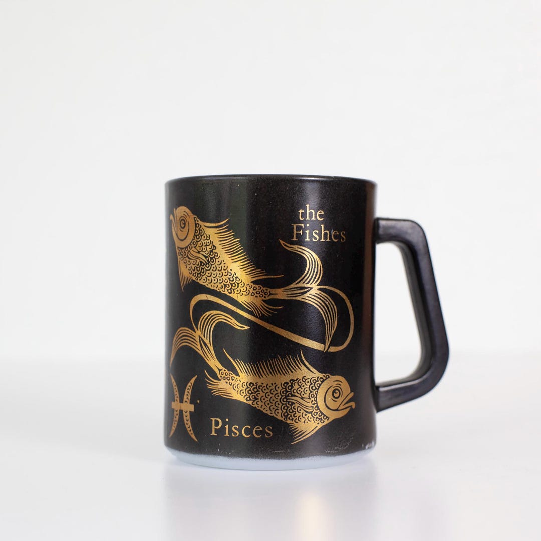 Vintage Federal Glass Pisces Mug - Etsy