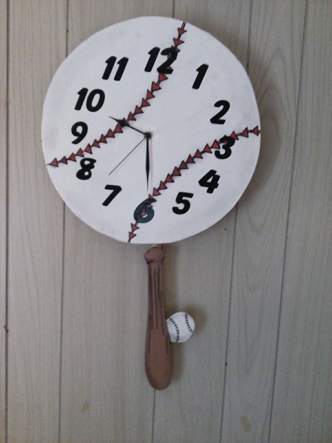 Boys Baseball Pendulum Wall Clock With Swinging Bat - Etsy