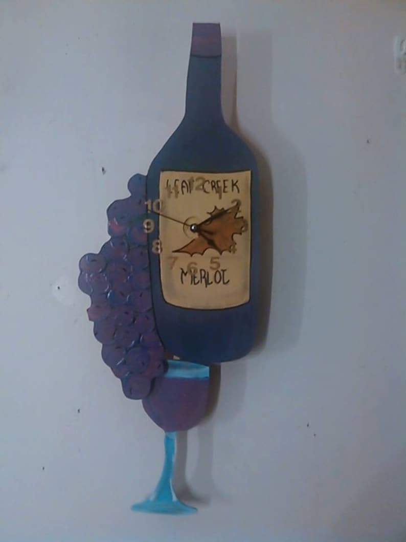 Wine Bottle Pendulum Wall Clock - Etsy