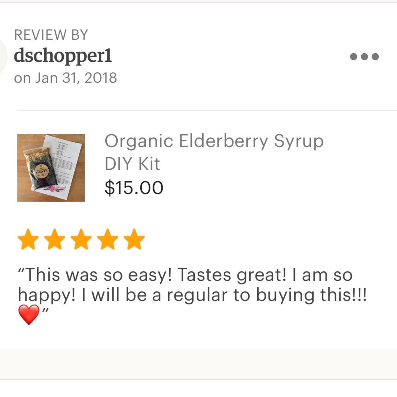 SMALL Elderberry Syrup Kit Organic DIY Natural Herbal | Etsy