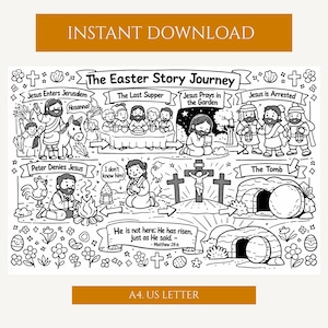 Holy Week Timeline Coloring Page Printable, Easter Bible Story ...
