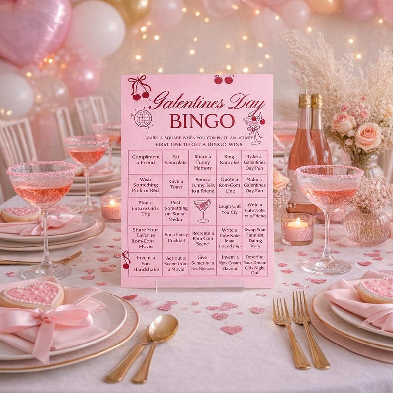 Galentine's Day Bingo Game, Girls Night Party (printable PDF) - Etsy