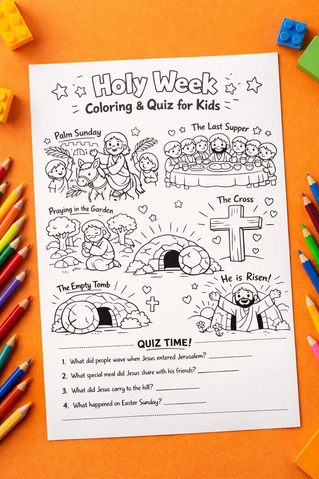 Holy Week Activity Sheet for Kids, Easter Coloring Page Printable ...