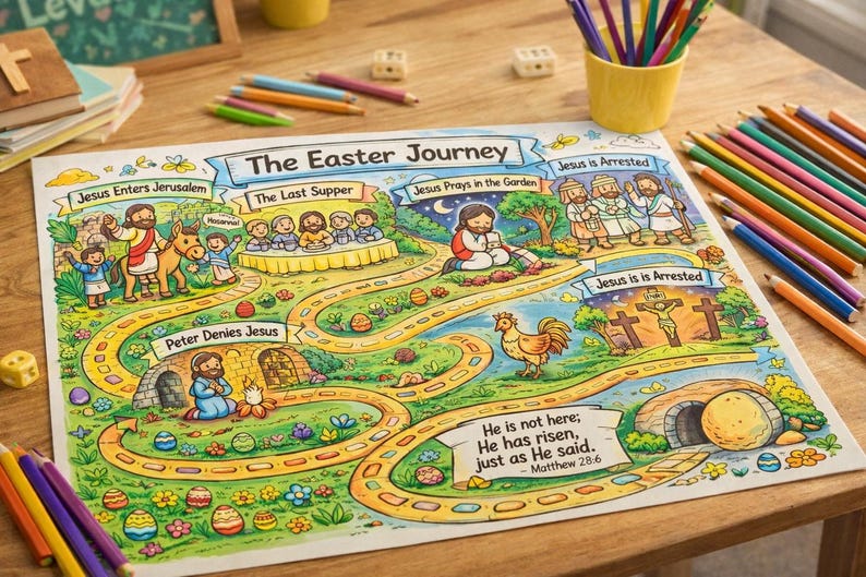Holy Week Timeline Coloring Page Printable, Easter Bible Story ...