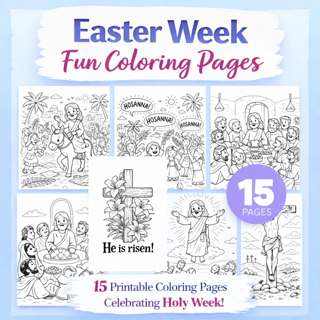 Printable Kids Easter Coloring Pages , Holy Week and Resurrection ...