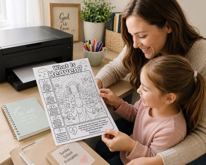 What is Heaven? Christian Coloring Page for Kids | Bible Activity ...
