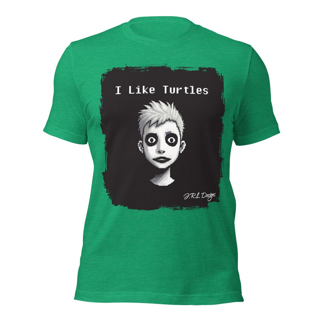 I Like Turtles | Pixel Art T-shirt – Zombie Kid Retro Gamer Turtle ...