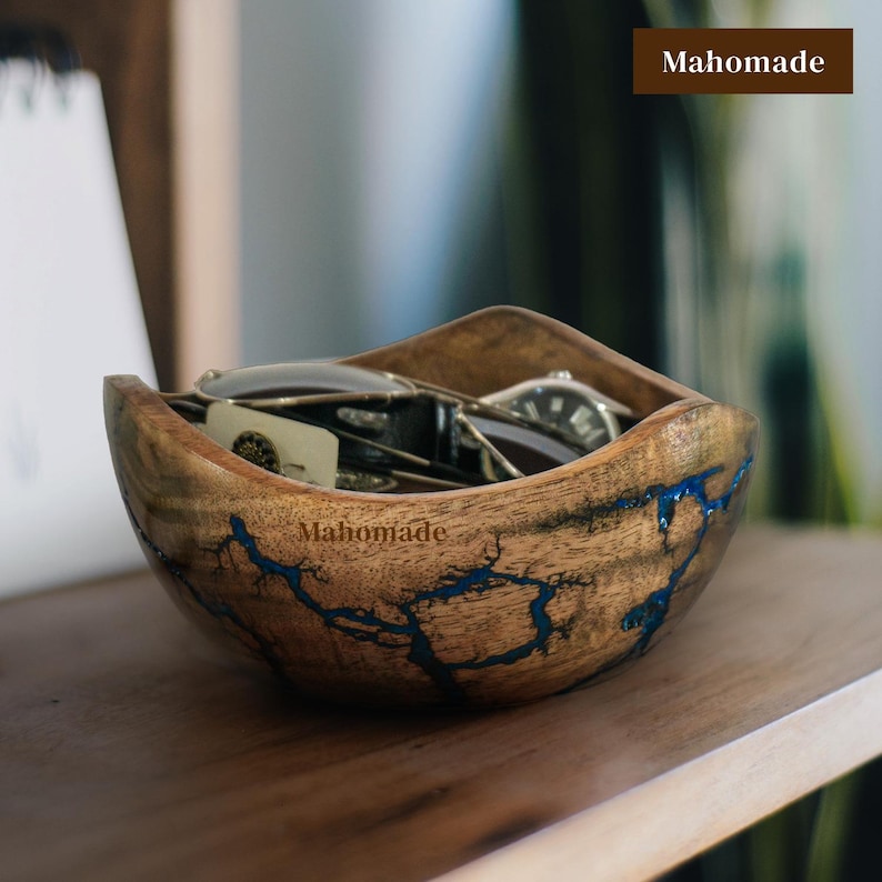 Wooden Bowl for Keys, Wallets, Jewelry, Watches | Mango Wood Bowl | 7X3 ...