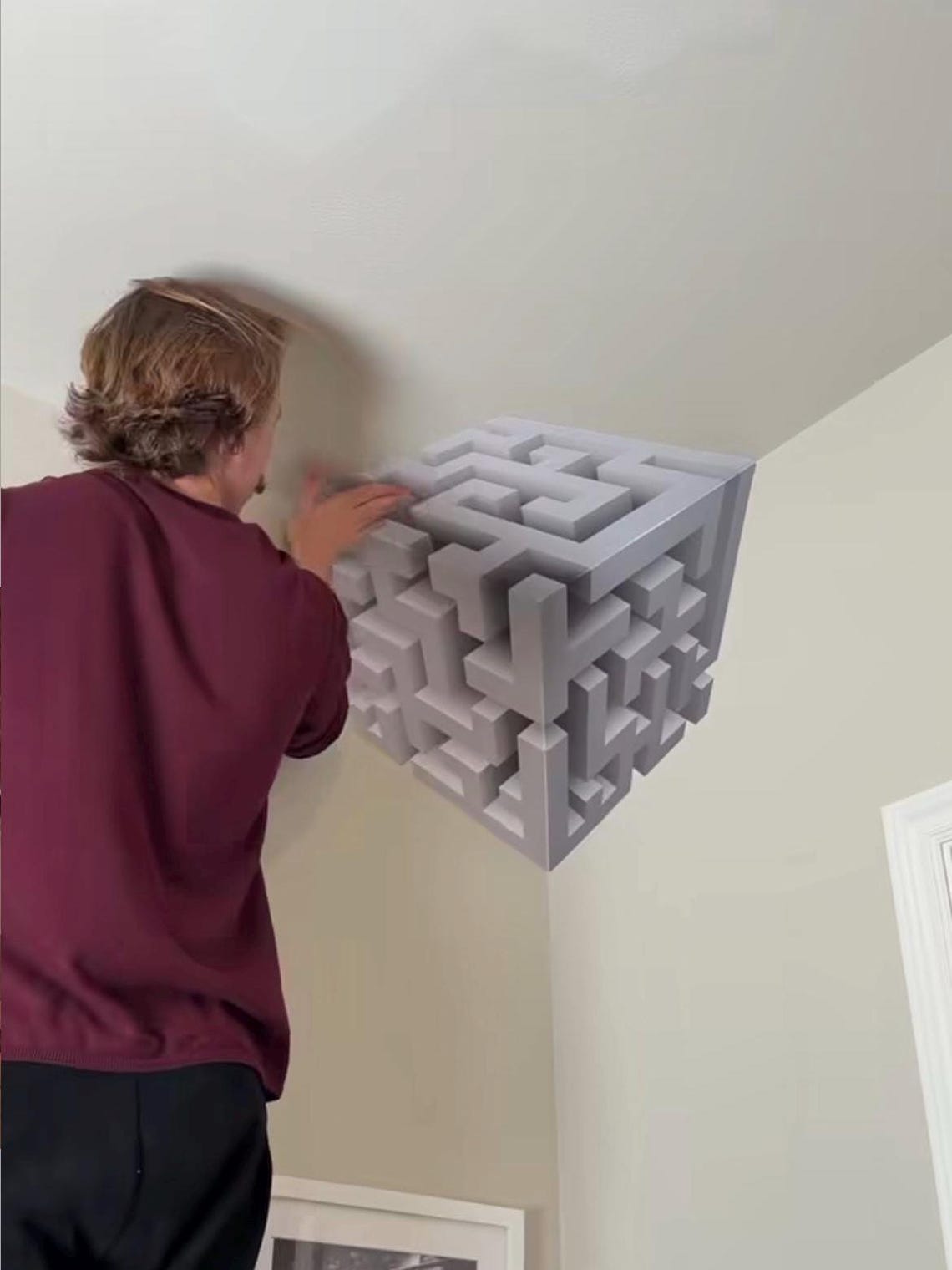 Trending 3D Cube Ceiling Sticker, Cubical Maze 3D - Etsy