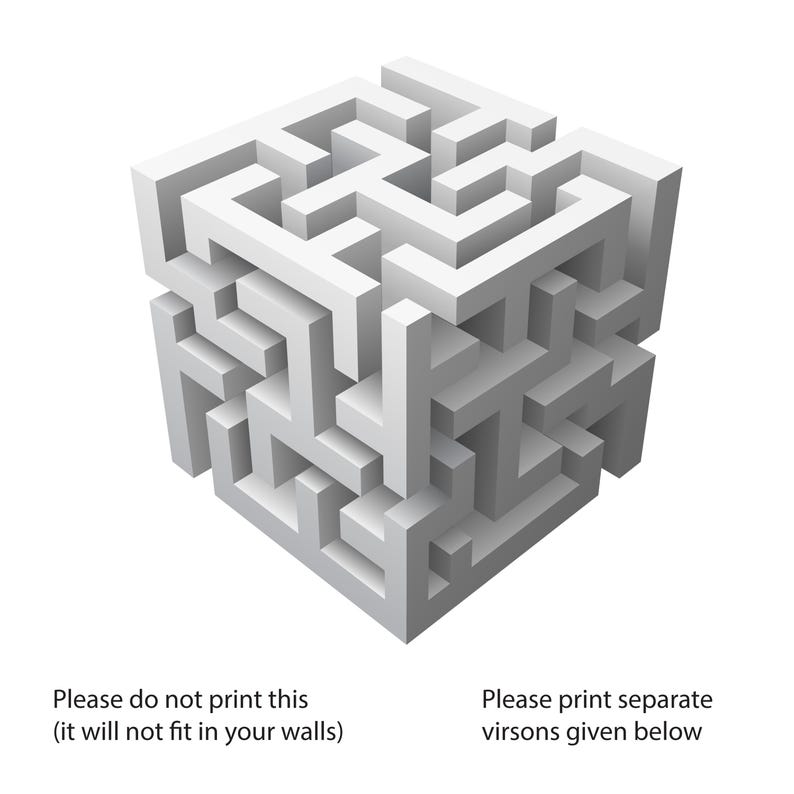 Trending 3D Cube Ceiling Sticker, Cubical Maze 3D - Etsy