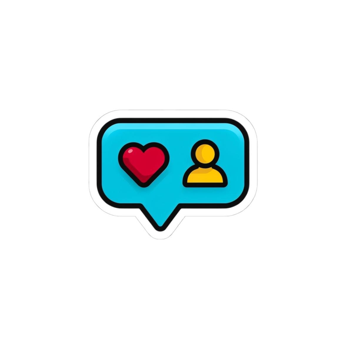 Cute Social Media Notification Sticker , Heart & Follower Icon for ...