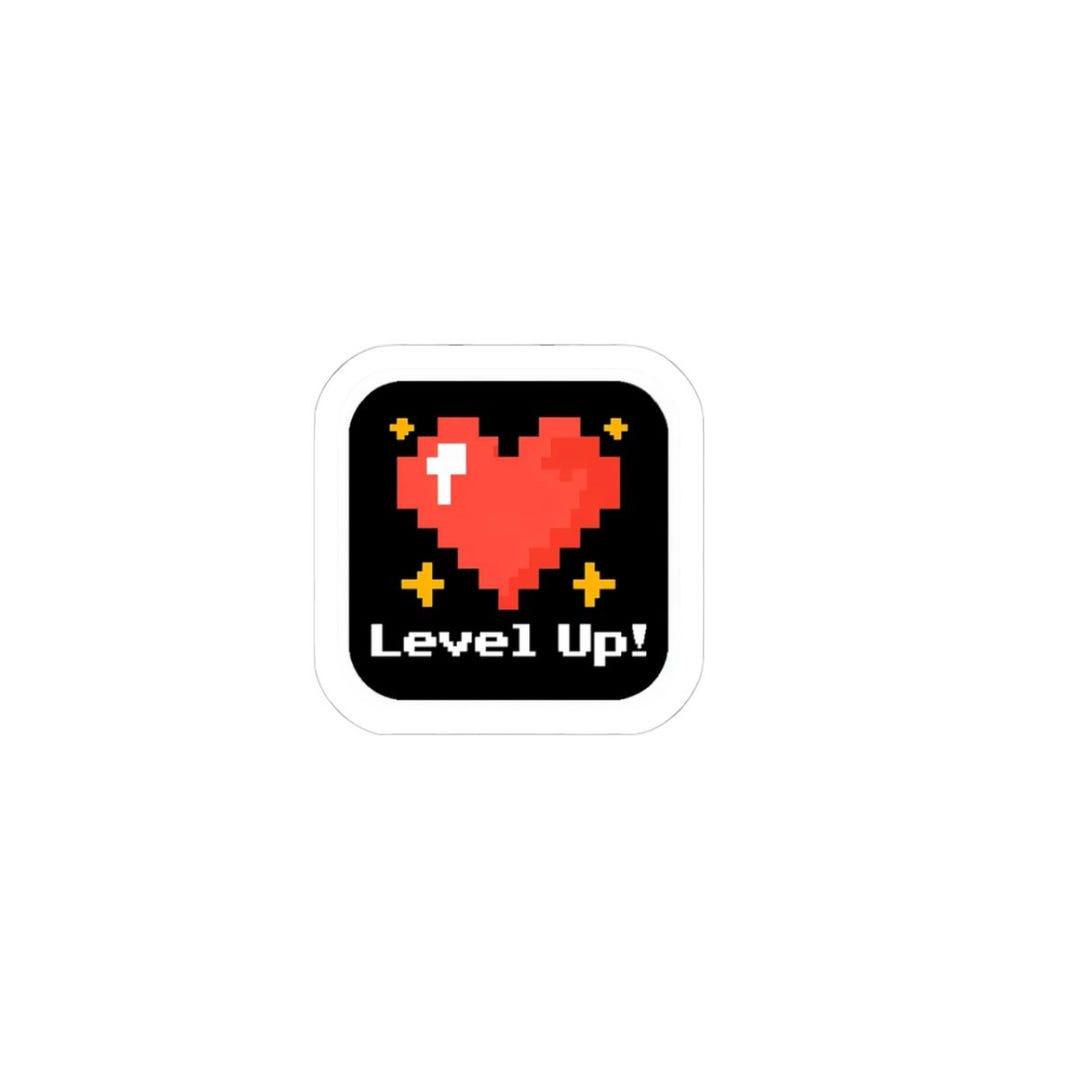 Pixel Heart Level up Vinyl Sticker: Retro Gamer Decor - Etsy