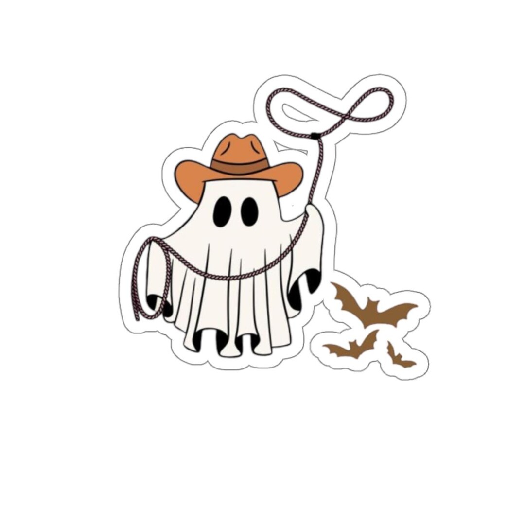 Spooky Cowboy Ghost Stickers: Western Halloween Decals - Etsy
