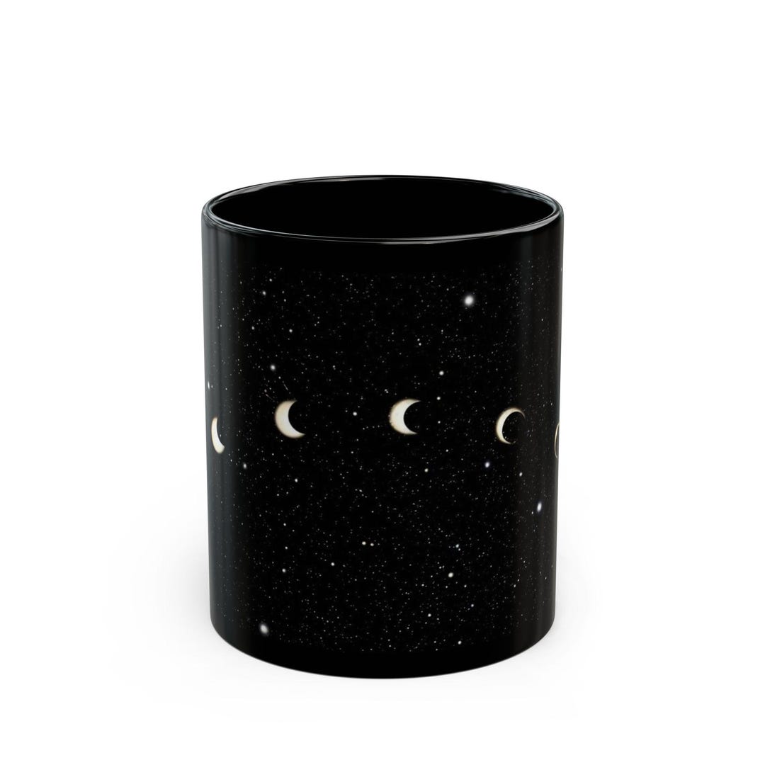 Phases of the Moon Ceramic Mug | Stunning Lunar Design With Starry ...