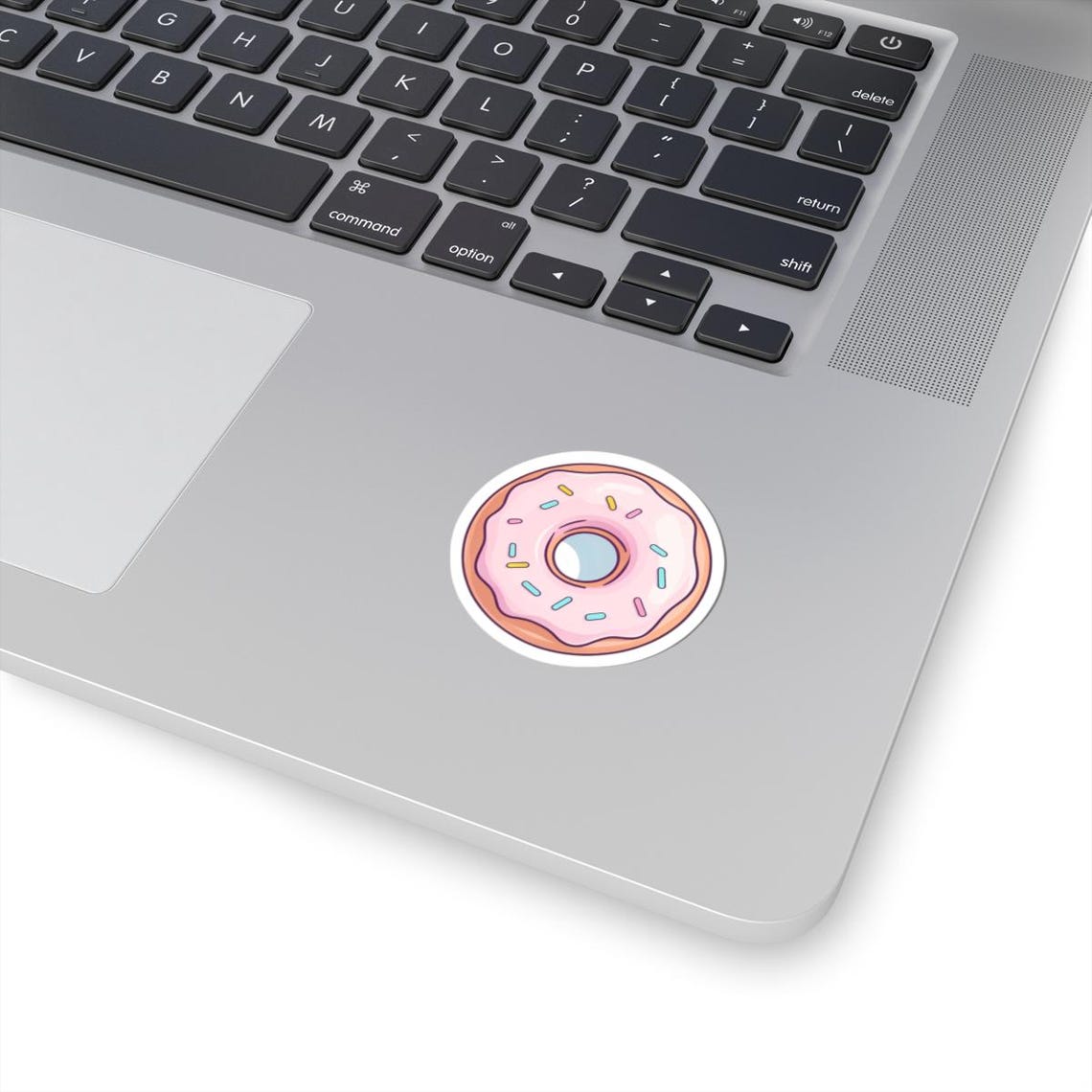 Cute Donut Sticker , Kawaii Pink Frosted Doughnut With Sprinkles , Food ...