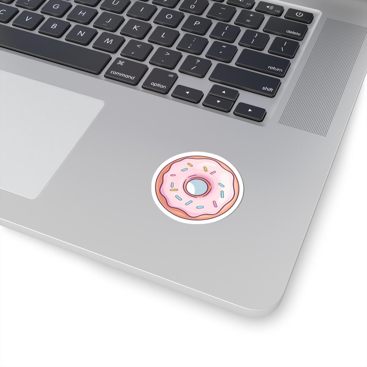 Cute Donut Sticker , Kawaii Pink Frosted Doughnut With Sprinkles , Food ...