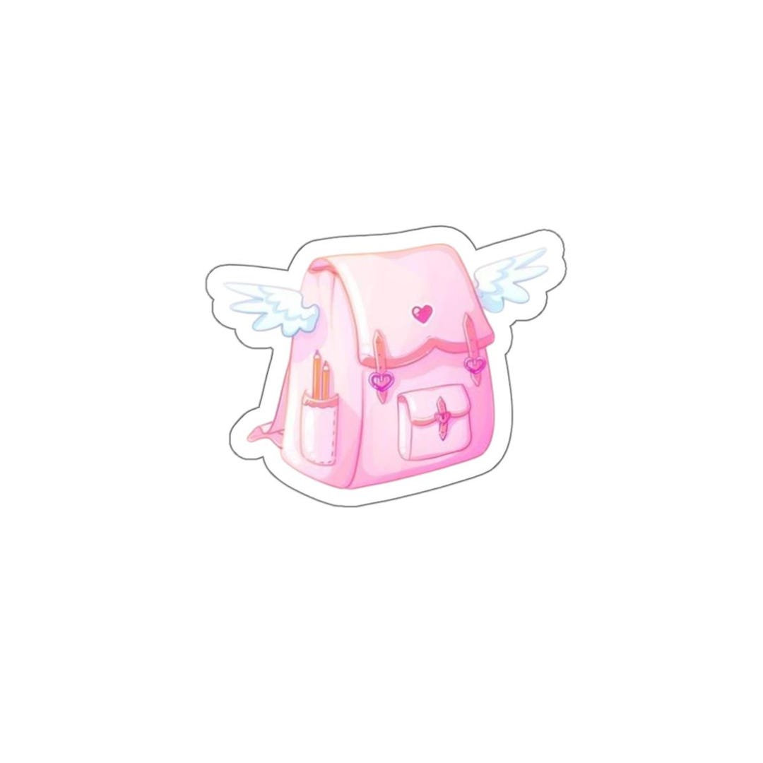 Cute Winged Backpack Stickers - Kawaii Pink Vinyl Decals, Aesthetic ...