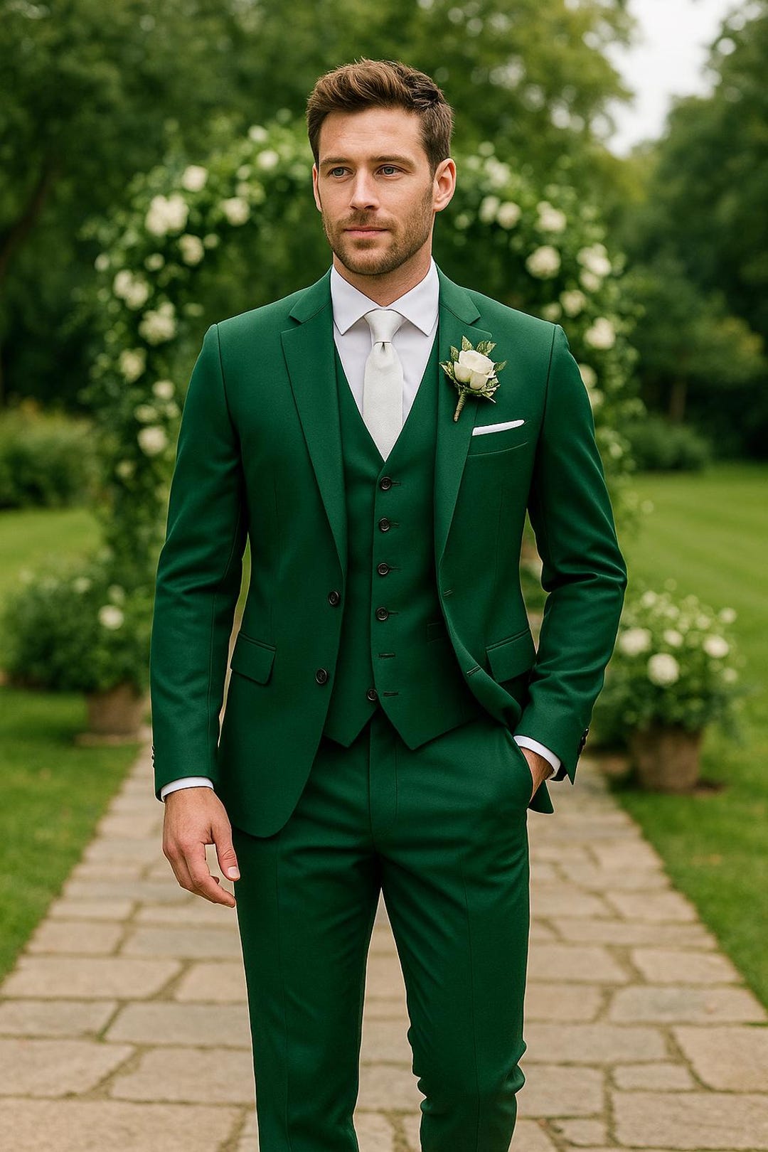 Custom Made Men's Dark Emerald Green Suit: Slim Fit Wedding Tuxedo - Etsy