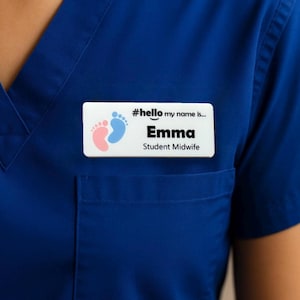 NHS Name Badge Personalised Acrylic Magnetic ID Tag for Healthcare ...