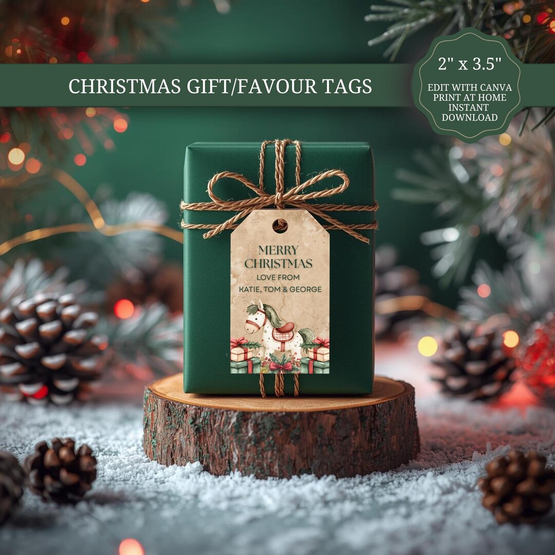 Christmas Gift Tags Editable| Merry Christmas Holiday Tags | Gift ...