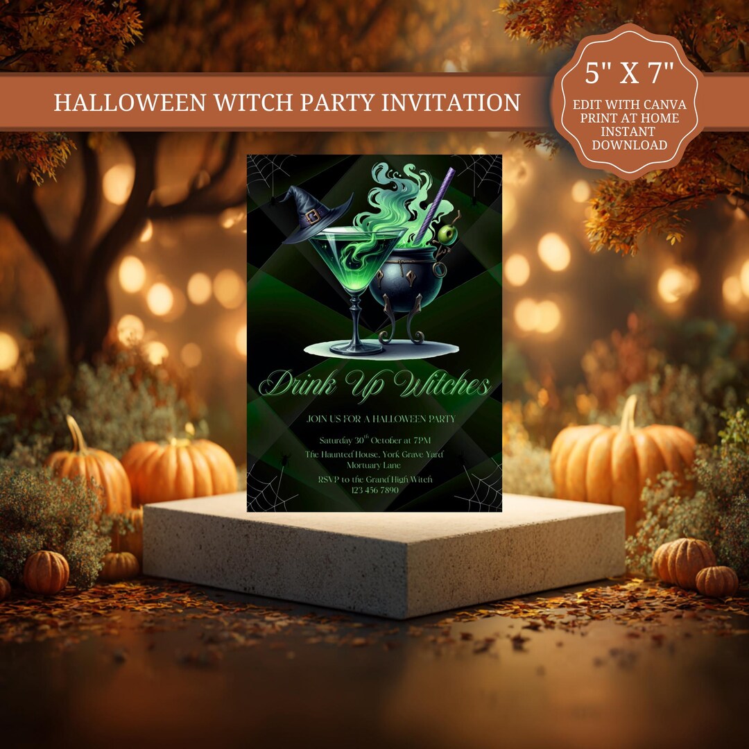 Halloween Party Invitation: Witchy Night Out Costume Party Invite ...