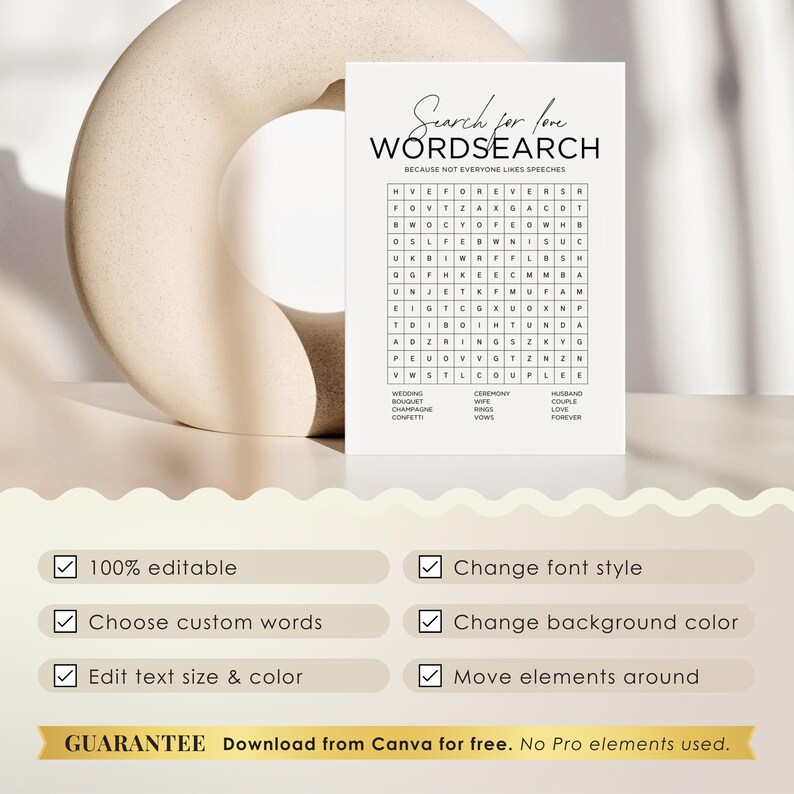 Wedding Word Search Printable Word Search Puzzle Wedding Reception Game ...