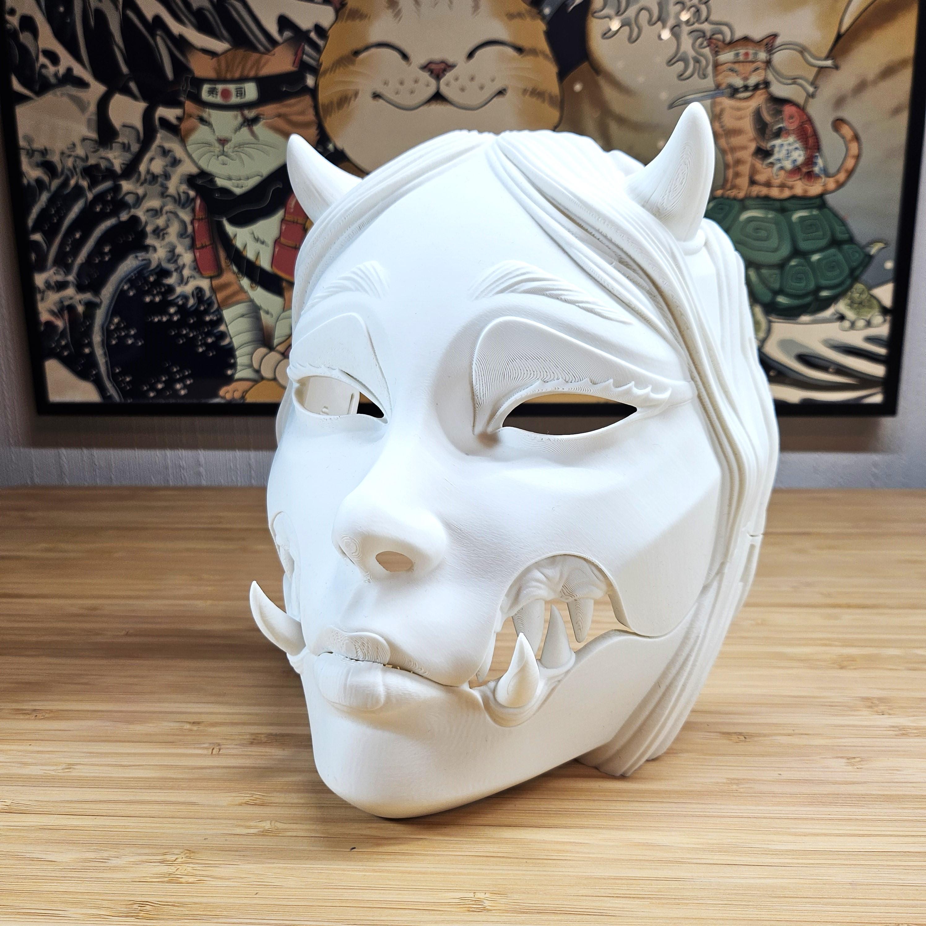 Kuchisake-onna Demon Mask – Two-piece 3D Printed Japanese Urban Legend ...