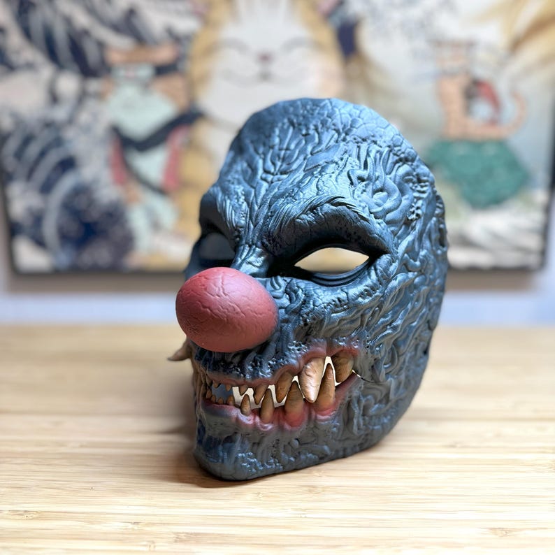 Terrifying 3D Printed Clown Mask: Hand-painted Horror Decor - Etsy UK
