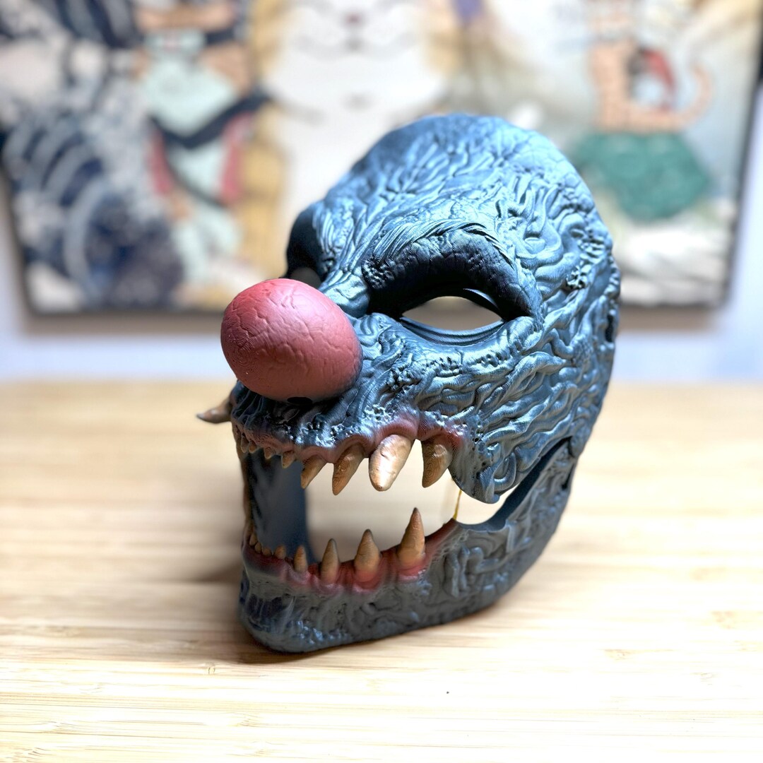 Terrifying 3D Printed Clown Mask: Hand-painted Horror Decor - Etsy UK