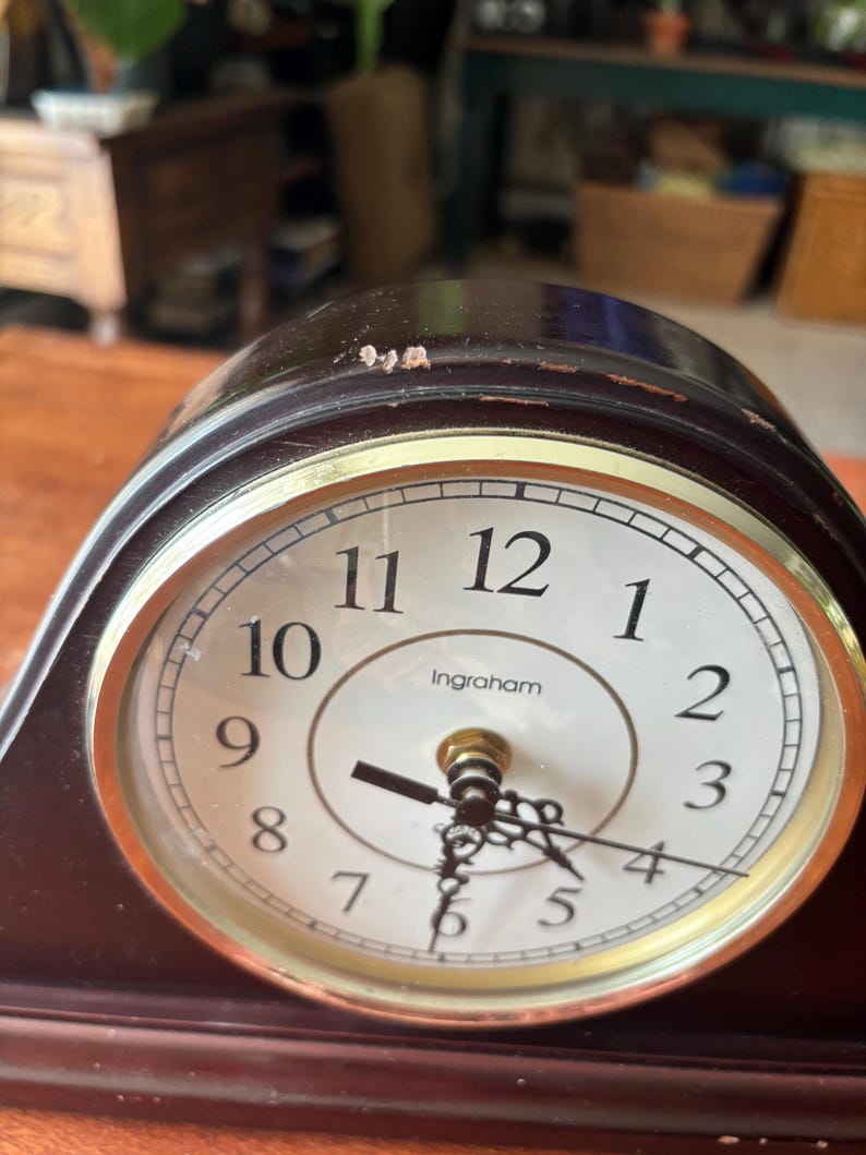 Ingraham Quartz Mantel Clock With Mahogany Finish. Vintage TESTED - Etsy