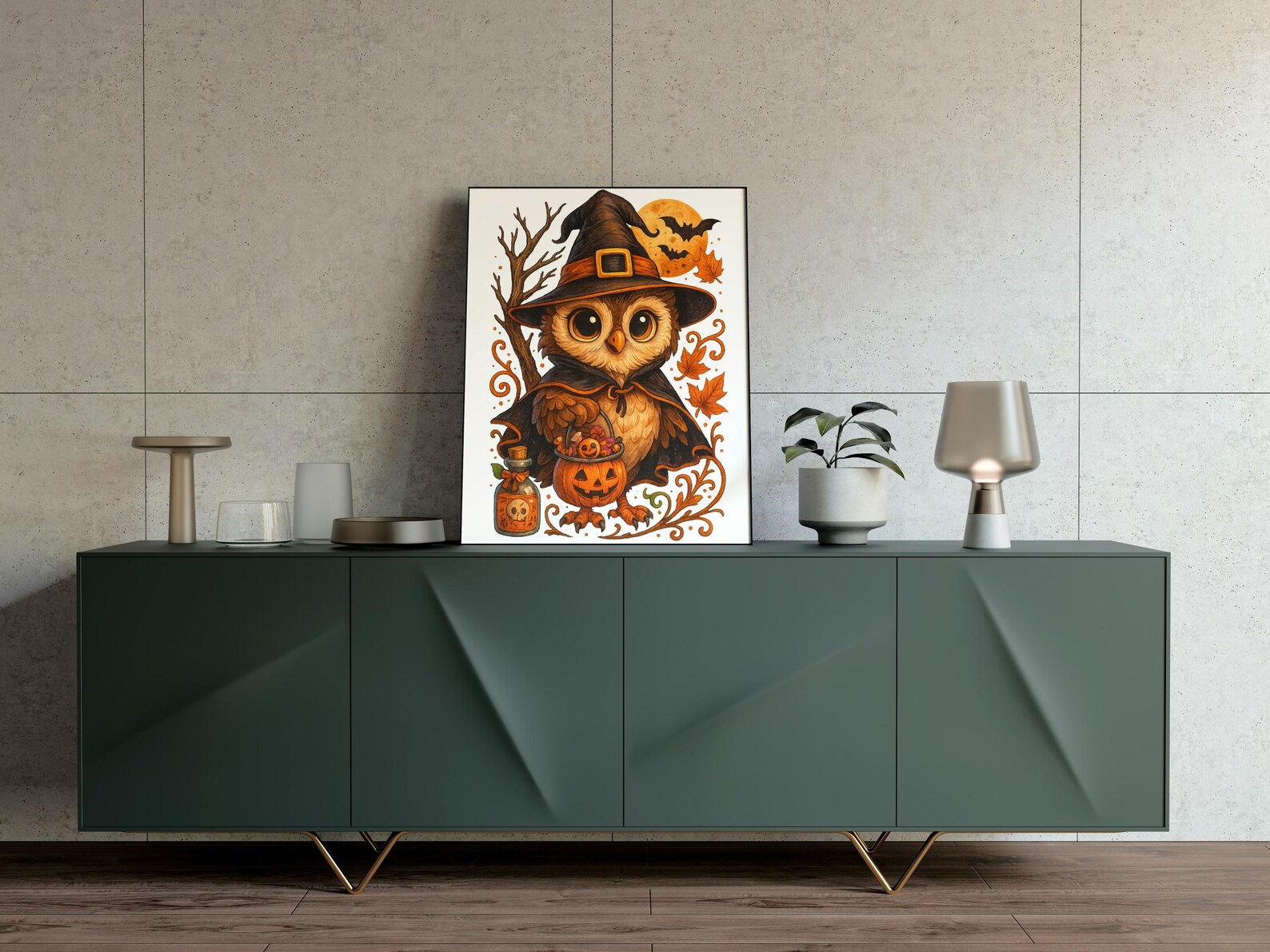 Halloween Witch Owl Clipart | Pumpkin Candy Bucket | Digital Download ...